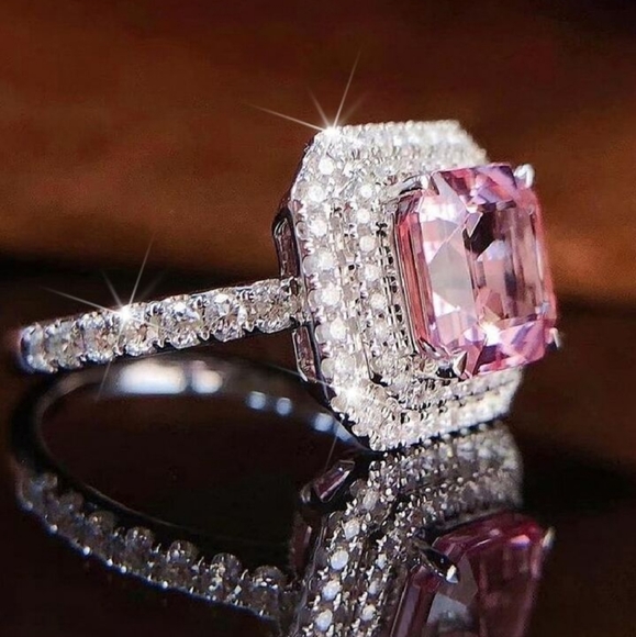Jewelry | Newgorgeous Barbie Pink And Clear Czs Ring In 925 Sterling ...